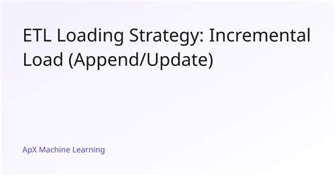 etl loading strategy incremental load append update