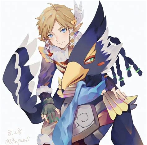 Legend Of Zelda Breath Of The Wild Art Link And Rito Champion Revali