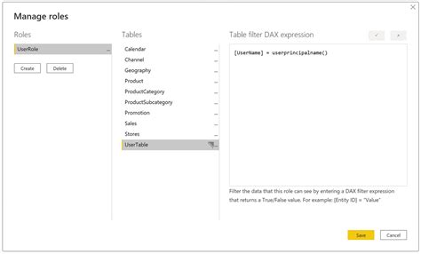 Implementing Power Bi Row Level Security Rls At The User Level