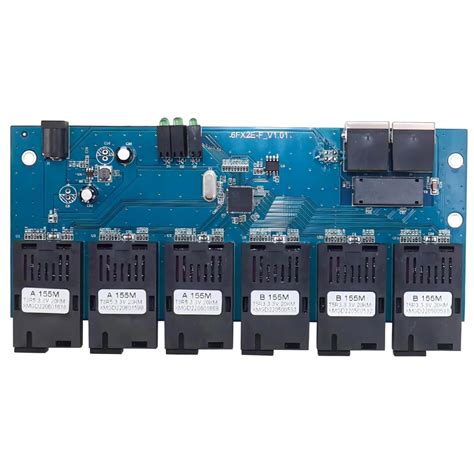 8 Port Fiber Optic Ethernet Switch Pcb 100mbps Network Fiber Optic