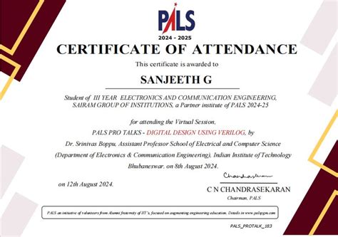 sanjeeth g on linkedin vlsi digitaldesign verilog palsprogram continuouslearning