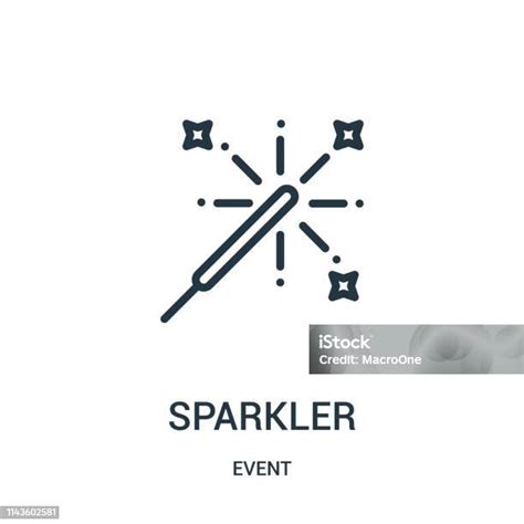 이벤트 컬렉션에서 스파클 러 아이콘 벡터입니다 얇은 라인 스파크 러 개요 아이콘 벡터 일러스트 레이 션입니다 기념일에 대한 스톡 벡터 아트 및 기타 이미지 Istock