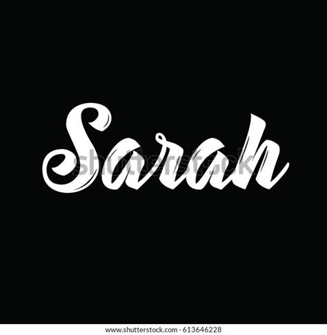 Sarah Text Design Vector Calligraphy Typography Stock Vector Royalty