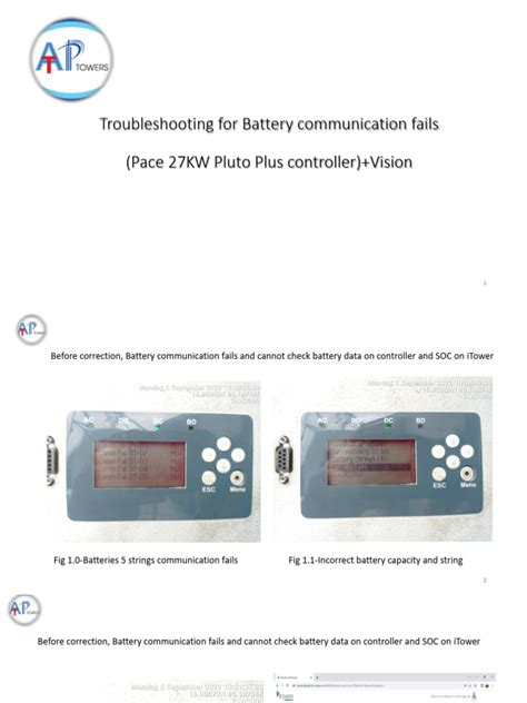 vision battery communication fail troubleshooting pdf information