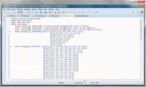 Prototype Project Csp Constraint Satisfaction Problem Map Coloring W Java Tutorial 01