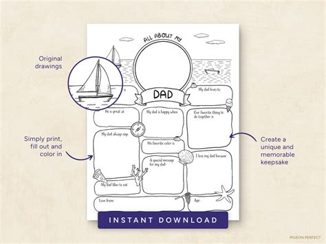 Fathers Day Questionnaire All About My Dad Printable For Dad Bonus