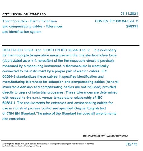Csn En Iec 60584 3 Ed 2 Thermocouples Part 3 Extension And