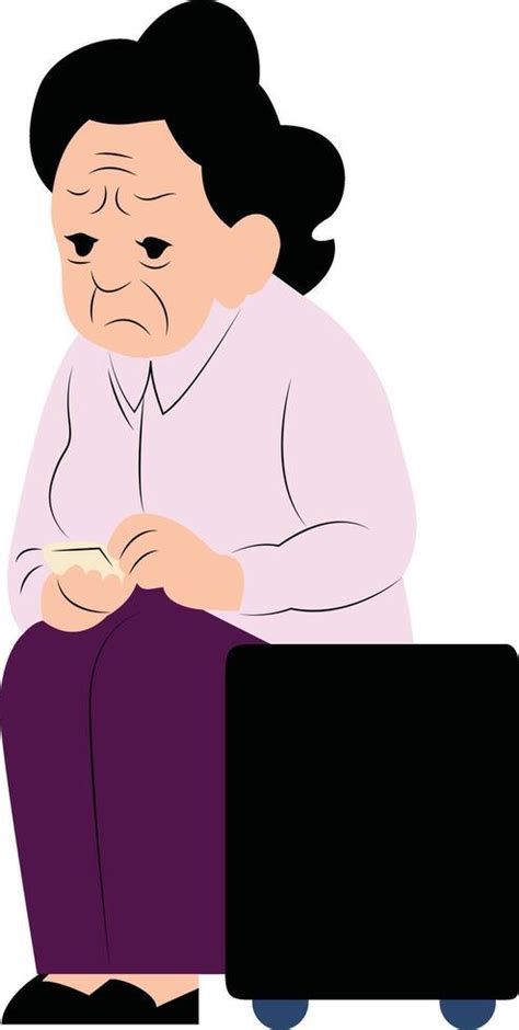 Grandma Has Difficulty With The Phone International Day Of Older