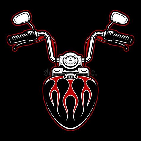Colour Motorcycle Handlebar Vector Illustration Stock Illustration