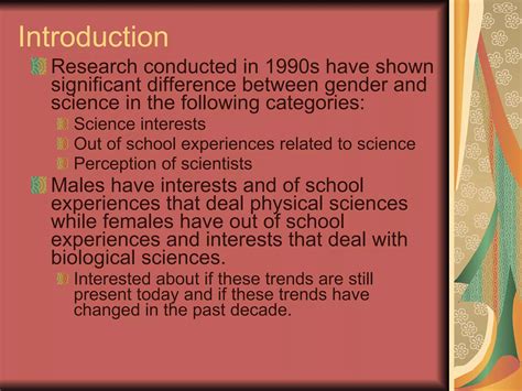 Gender Difference In Science Ppt