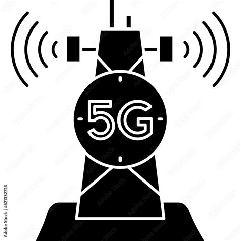 5g Cell Tower Isolated On White Background Stock Vector Adobe Stock