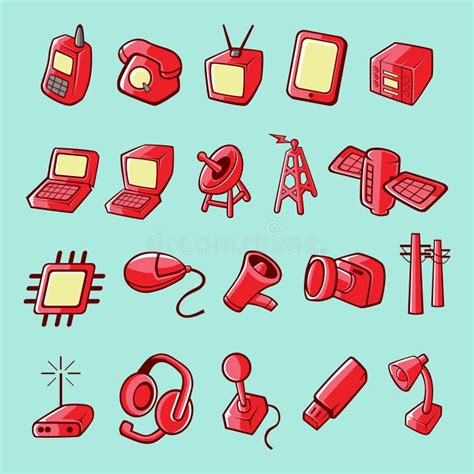 Technology Icon Set Stock Vector Illustration Of Flat 301177704