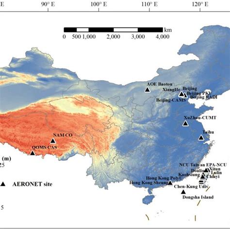 Spatial Distribution Of Average Aod At 500 Nm For Ahi At 1030 A And