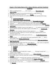 Chapter 2 The Chemical Basis Of Life 1 Atoms Molecules And Water