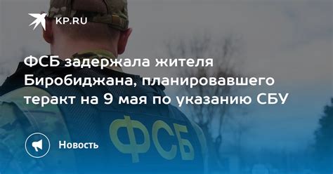 ФСБ задержала жителя Биробиджана планировавшего теракт на 9 мая по указанию СБУ Kp Ru