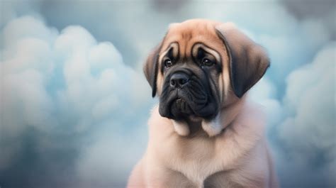 구름 구름 배경 화면 에 강아지 골든 리트리버 파란 모피 솜사탕 구름 일러스트 Pngtree 로열티 무료