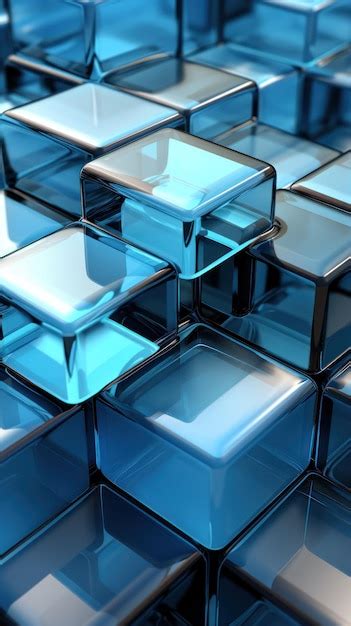 Premium Ai Image Blue Small Blocks Uhd Wallpaper