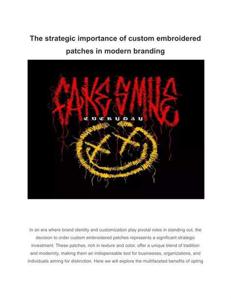 PPT The Strategic Importance Of Custom Embroidered Patches In Modern