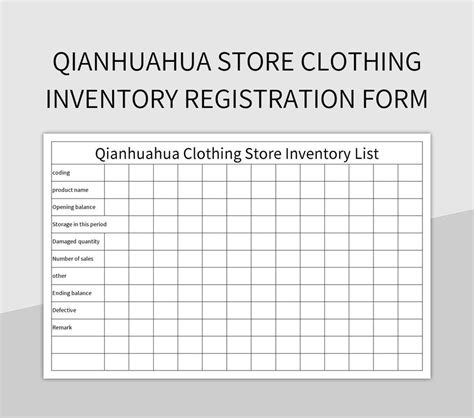 Free Clothing Inventory Templates For Google Sheets And Microsoft Excel Slidesdocs