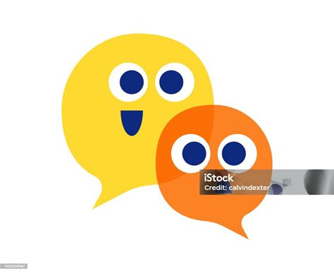 음성 거품에 이모티콘 Brand Name Online Messaging Platform에 대한 스톡 벡터 아트 및 기타 이미지