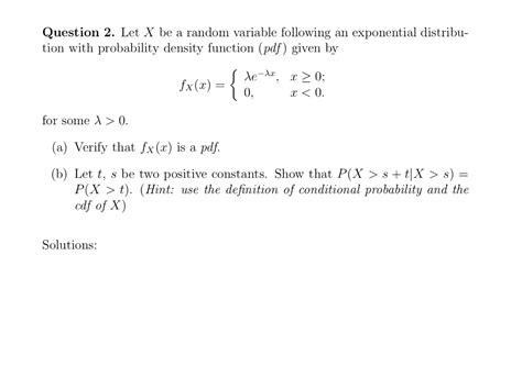 Solved Question 2 Let X Be A Random Variable Following An