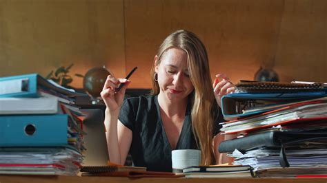 Paperwork Concept Stressed Young Busy 30s Stock Footage Sbv 347627662