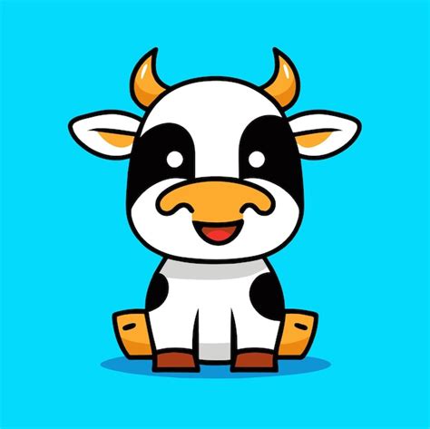 Vector de vaca bonito bebê de vaca vetor Premium gerado IA