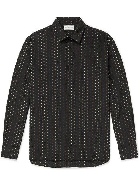Saint Laurent Polka Dot Silk Shirt Black Saint Laurent
