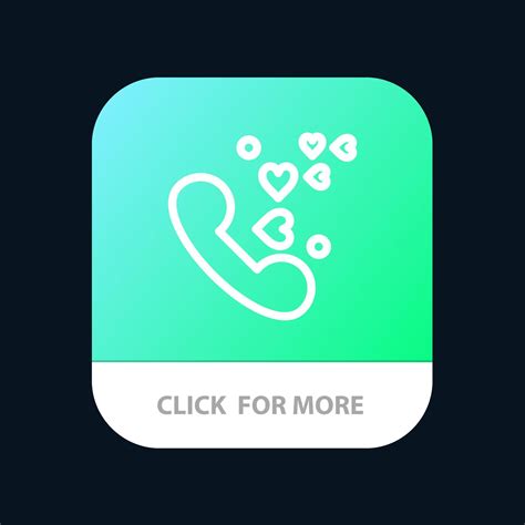 Phone Love Heart Wedding Mobile App Button Android And Ios Line Version 19107891 Vector Art At