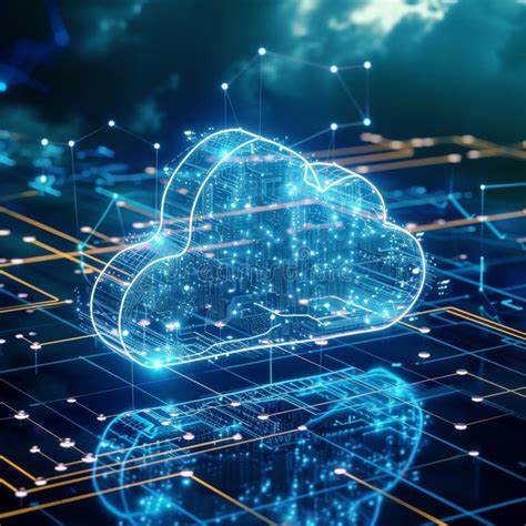 Futuristic Digital Cloud Symbolizing Data Storage And Connectivity