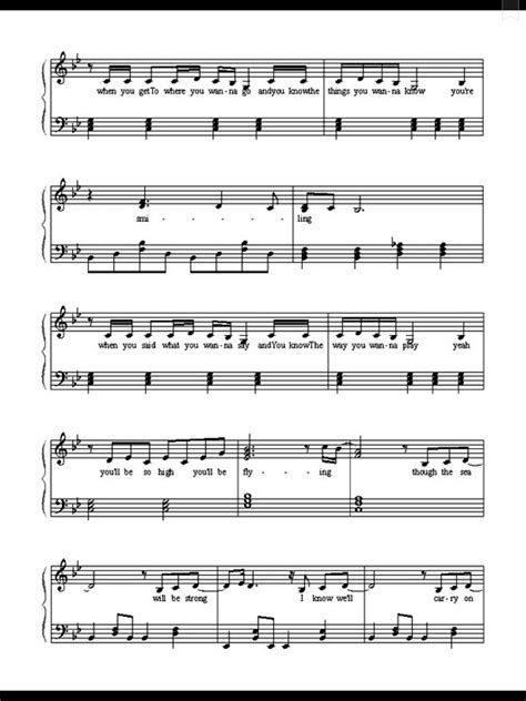Piano Sheet Music — Shes The One Robbie Williams Piano Sheet