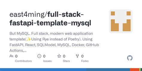 Full Stack Fastapi Template Mysqlbackendreadmemd At Master