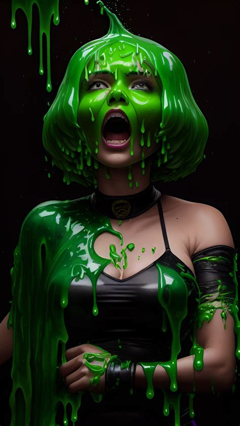 Horrified Woman With Bob Hair Green Slimed By Theslimer On Deviantart