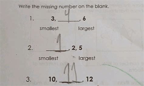 Write The Missing Number On The Blank 1 2 3 6 StudyX