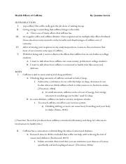 Informative Speech Outline Pdf Health Effects Of Caffeine By Jasmine Garcia INTRODUCTION I