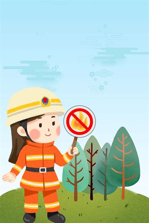 消防安全手绘背景图片 消防安全手绘背景素材图片 千库网
