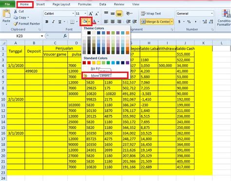 Cara Print Spreadsheet Excel Dengan Background Warna Atau Gambar Jagoan Kode