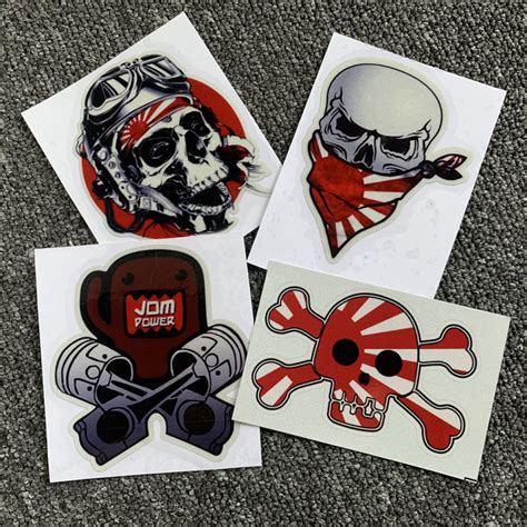 Skull JDM Emblem Trend Logo Sticker Motorcycle And Car Trend