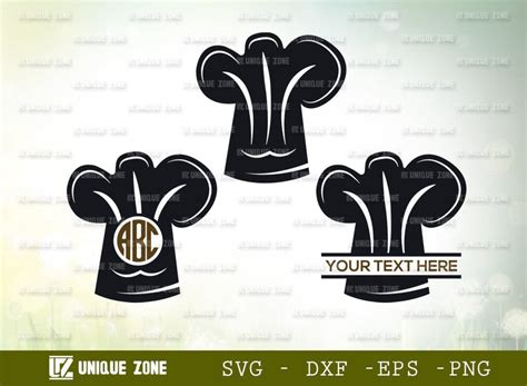 Chef Hat Monogram Svg Cut File Chef Svg Hat Svg Cooking Svg Cook