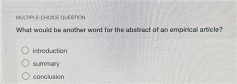 Solved MULTIPLE CHOICE QUESTIONWhat Would Be Another Word Chegg