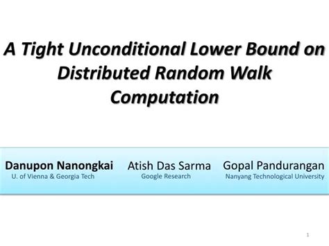 ppt a tight unconditional lower bound on distributed random walk