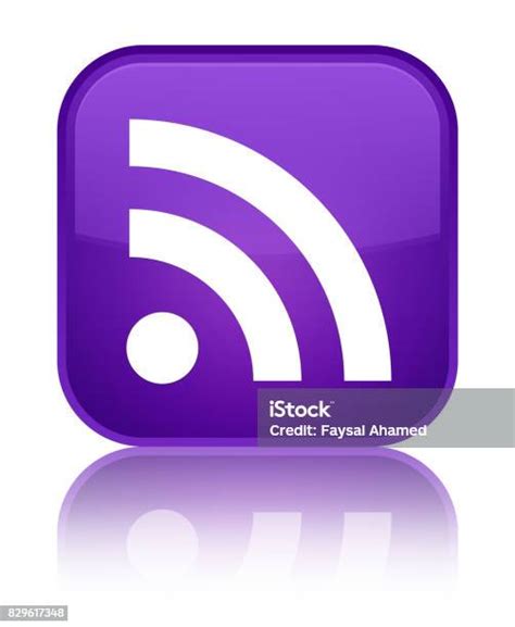 Rss 아이콘 특별 한 보라색 사각형 버튼 0명에 대한 스톡 벡터 아트 및 기타 이미지 0명 Rss 먹이기 Istock