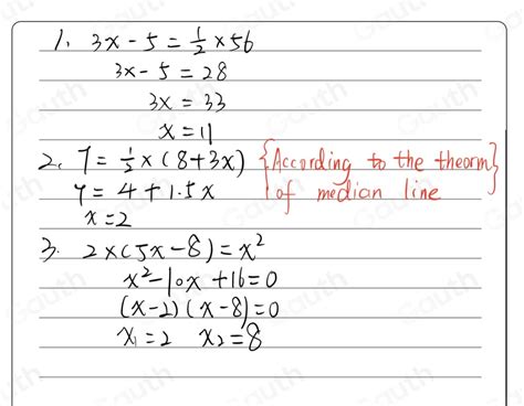 Solved Activity 3 Test You A Directions Apply The Midline Theorem In Finding The Value Of X