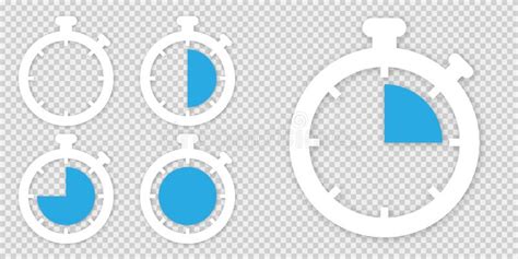 White And Blue Timer Clock Isolated Template Vector Illustration Stock