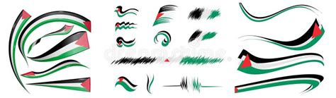 Palestine Flag In Peace Symbol No War Peaceful Concept Stock Vector