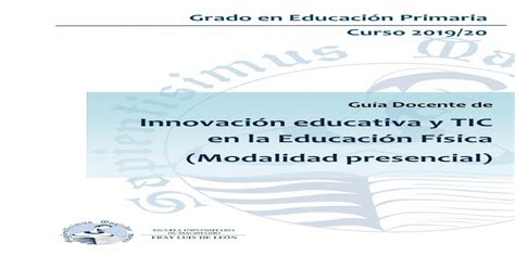 Guía Docente De · 2019 06 21 · Guía Docente De Innovación Educativa Y