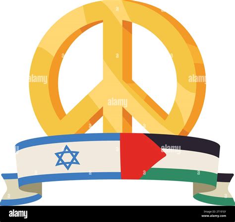 Israel And Palestine Flags And Peace Symbol Stock Vector Image And Art