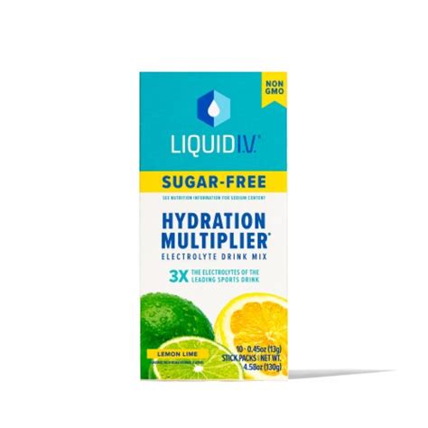 Liquid Iv Sugar Free Lemon Lime Hydration Multiplier® Electrolyte Drink