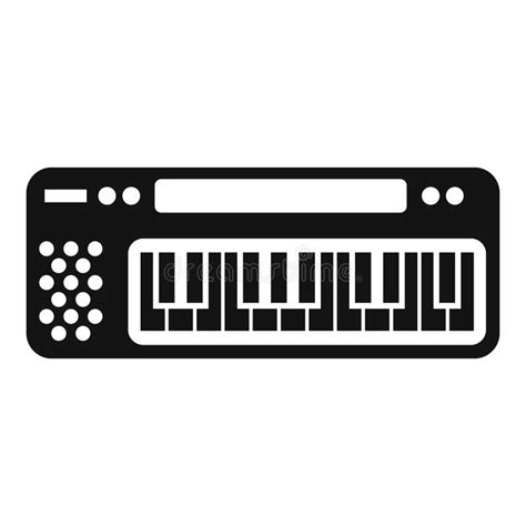Vector Icon Illustration Of A Music Synthesizer Keyboard In A Solid Silhouette Style Stock
