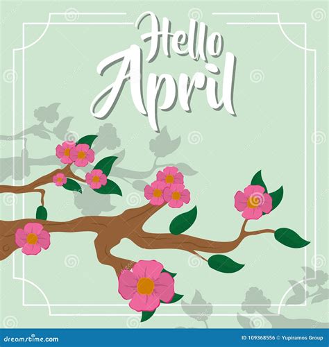 Hello April Design Stock Vector Illustration Of April 109368556
